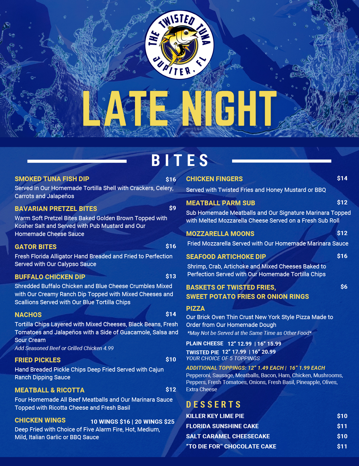 Jupiter Menus – The Twisted Tuna